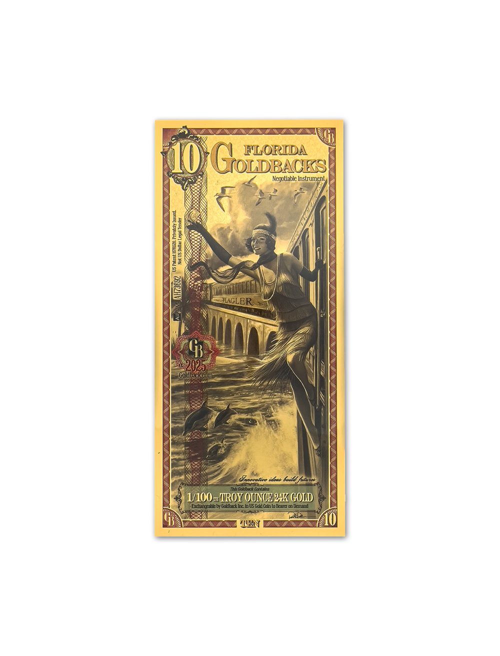 10 Florida Goldback Note - Peach State Metals
